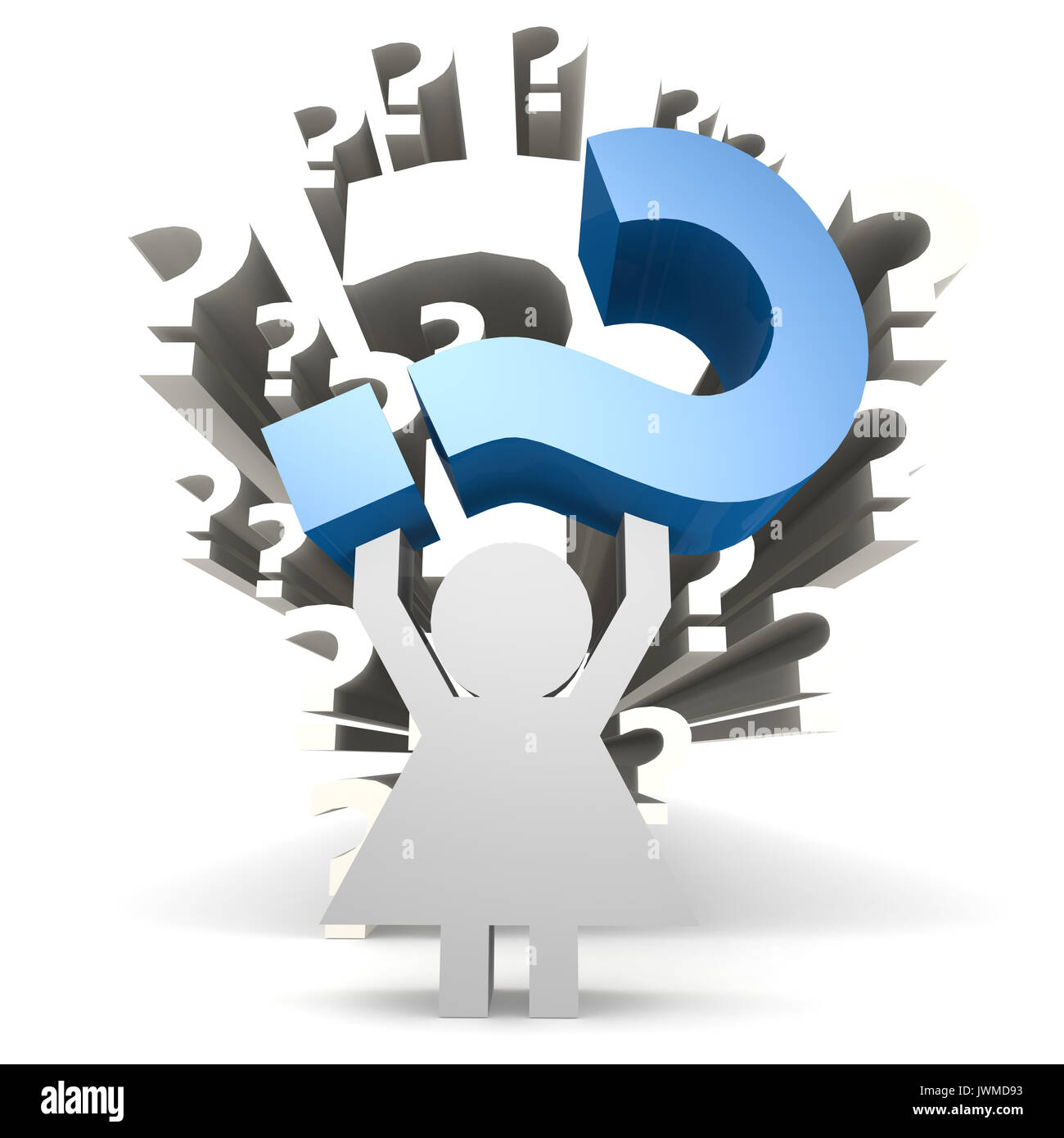 3d girl question mark hi-res stock photography and images - Alamy