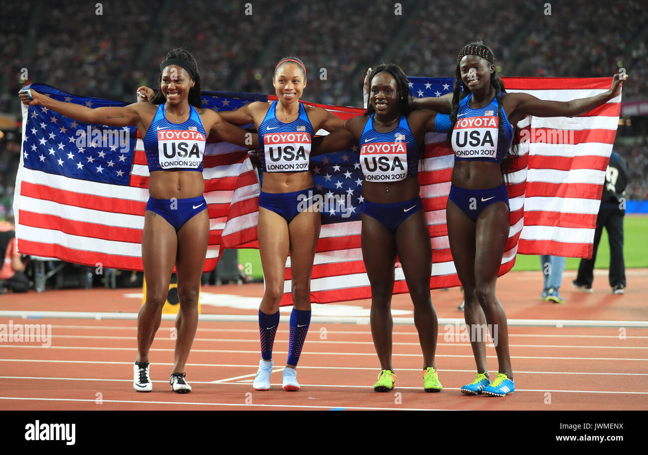 USA 4x100m Relay Team Aaliyah Brown, Allyson Felix, Morolake Akinosun ...