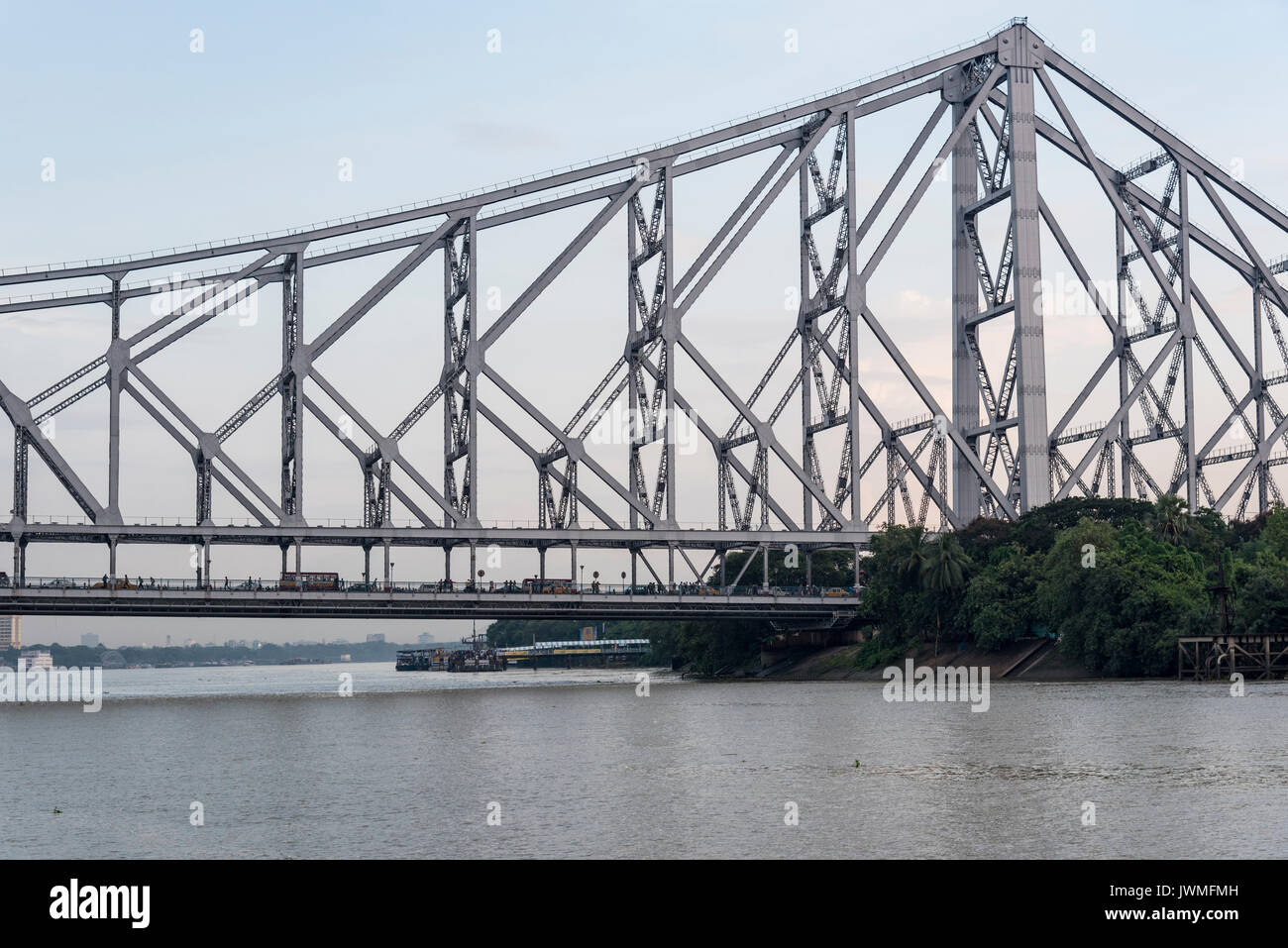 View of Howrah bridge in Calcutta, India Stock Photo - Alamy