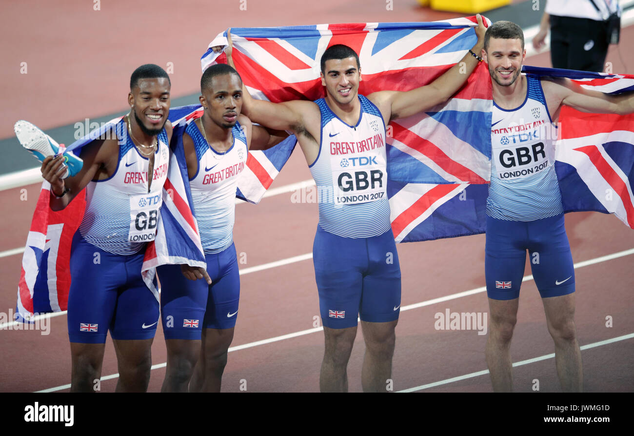 Great Britain's (from left to right) Nethaneel Mitchell Blake, Chijindu ...