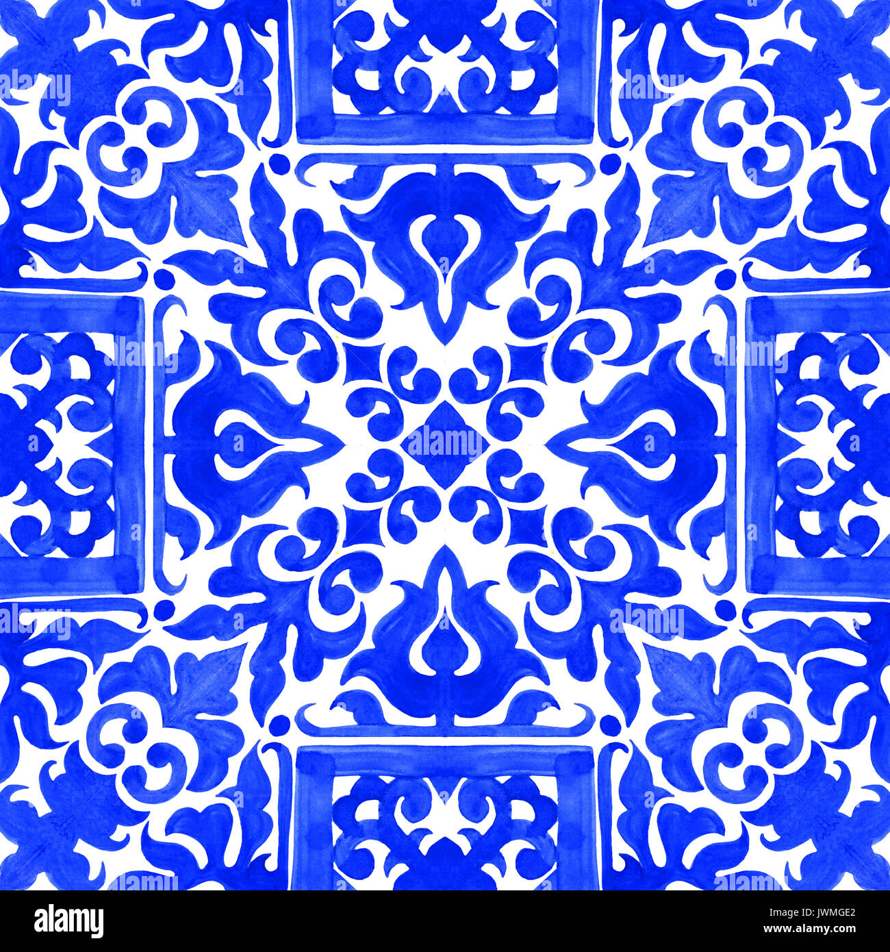 Portuguese azulejo tiles. Gorgeous seamless patterns. For bathroom ...