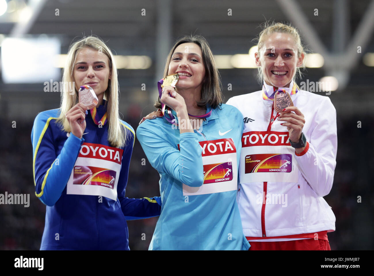 Authorised neutral athletes maria lasitskene centre hi-res stock ...