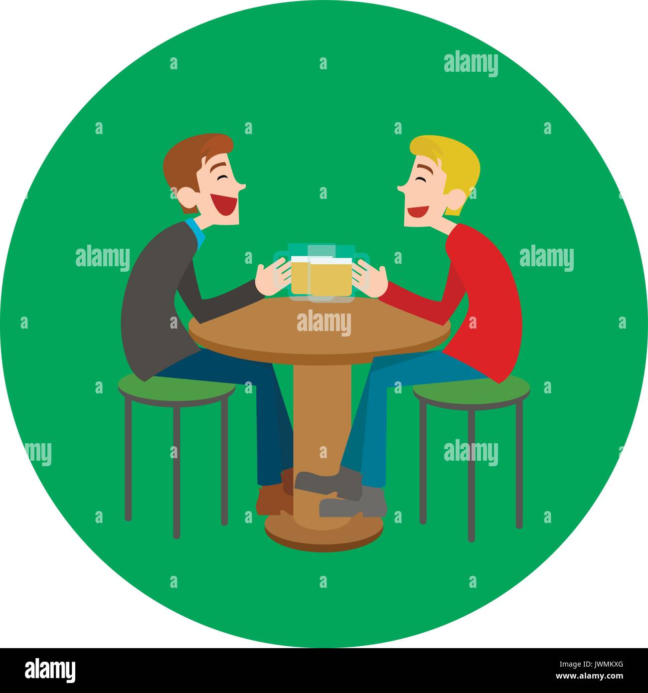 Two happy male friends Stock Vector Images - Alamy