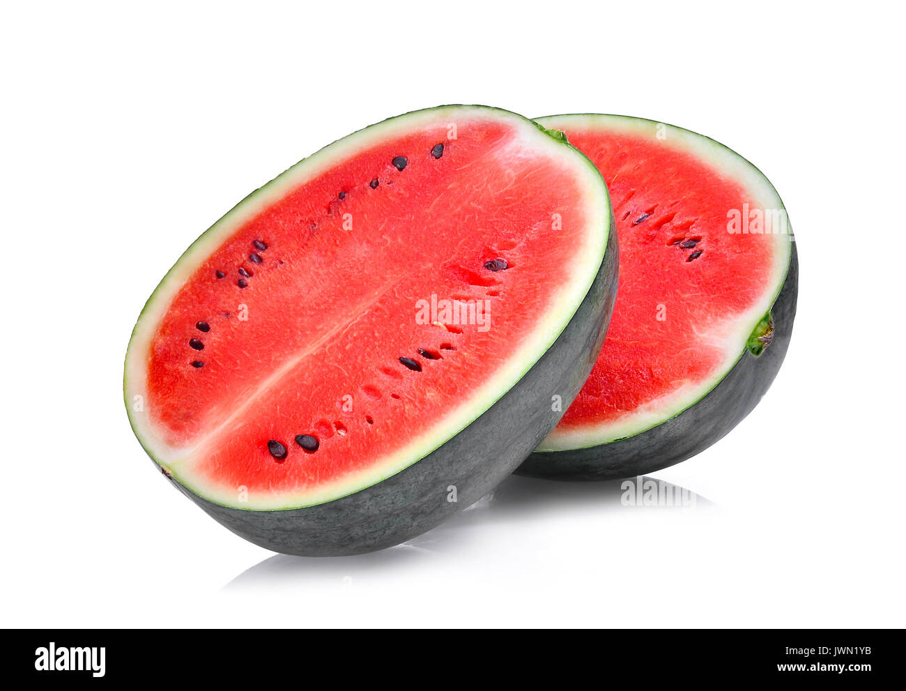 half of fresh watermelon isolated on white background Stock Photo - Alamy