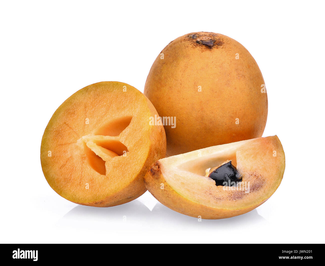 fresh sapodilla fruit isolated on white background Stock Photo - Alamy