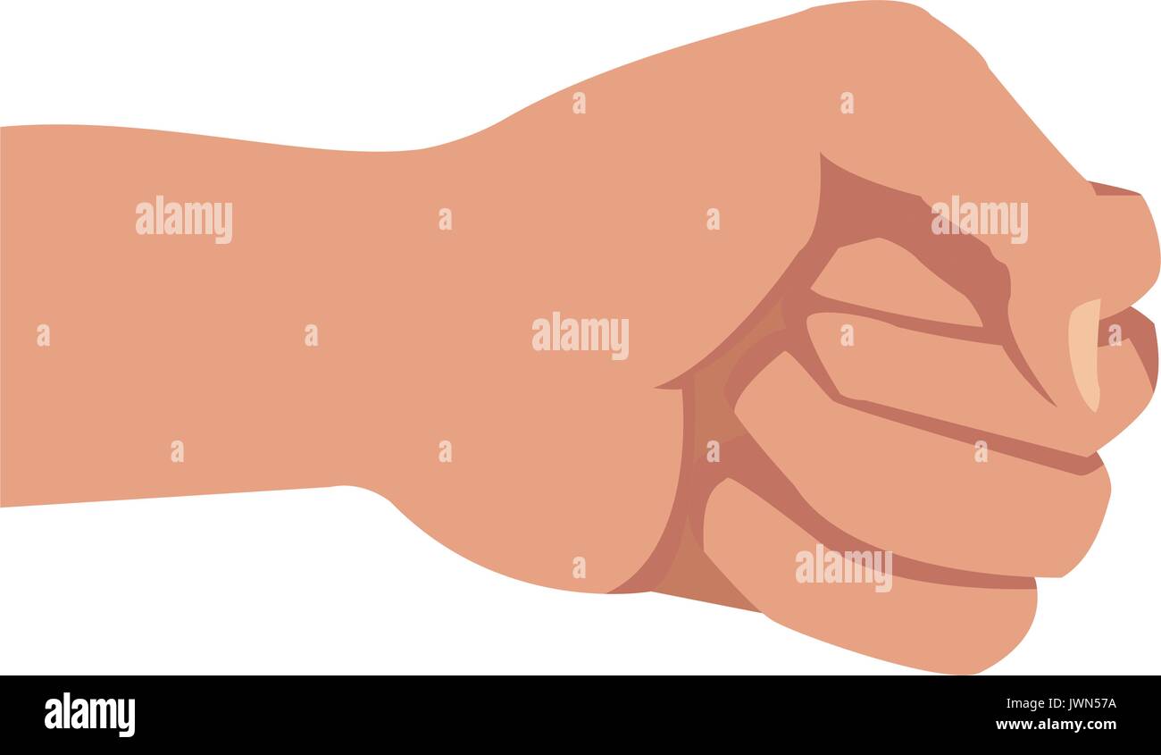 fist hand gesture cartoon on white background Stock Vector Image & Art ...