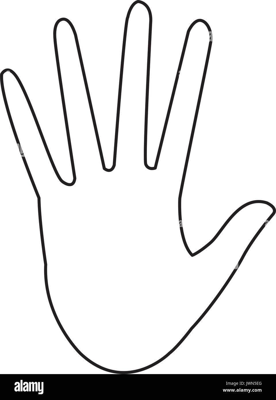 hand showing five finger stop gesture icon Stock Vector Image & Art - Alamy