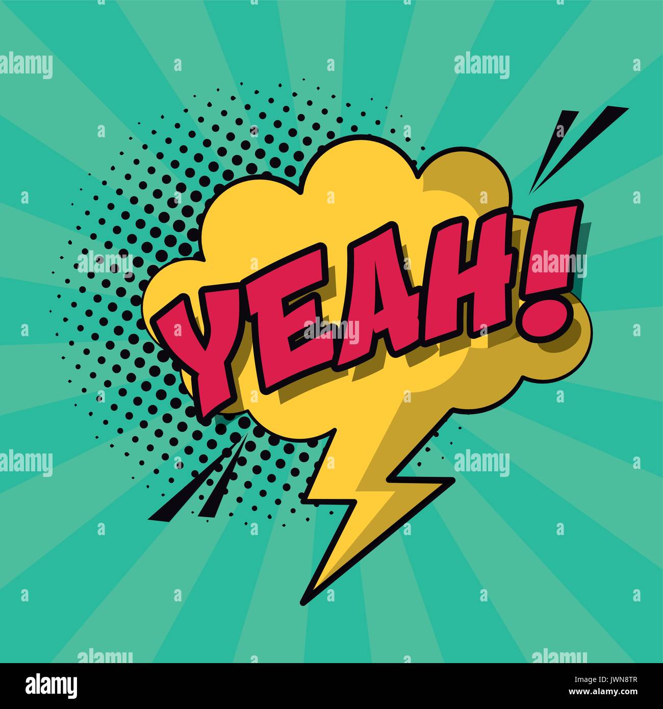 colorful background pop art style of cloud callout with cumulus shape ...