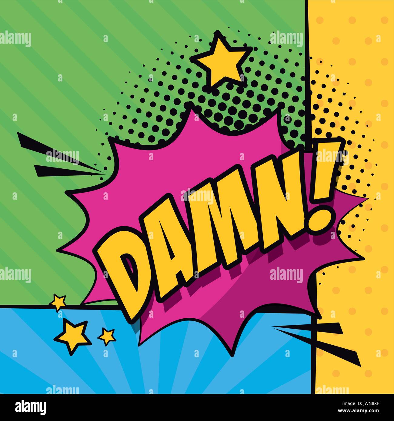 multicolor background pop art style with striped and callout for ...