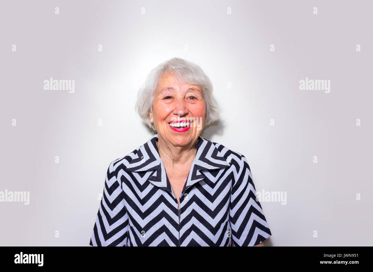 The portrait of a laughing old woman Stock Photo - Alamy