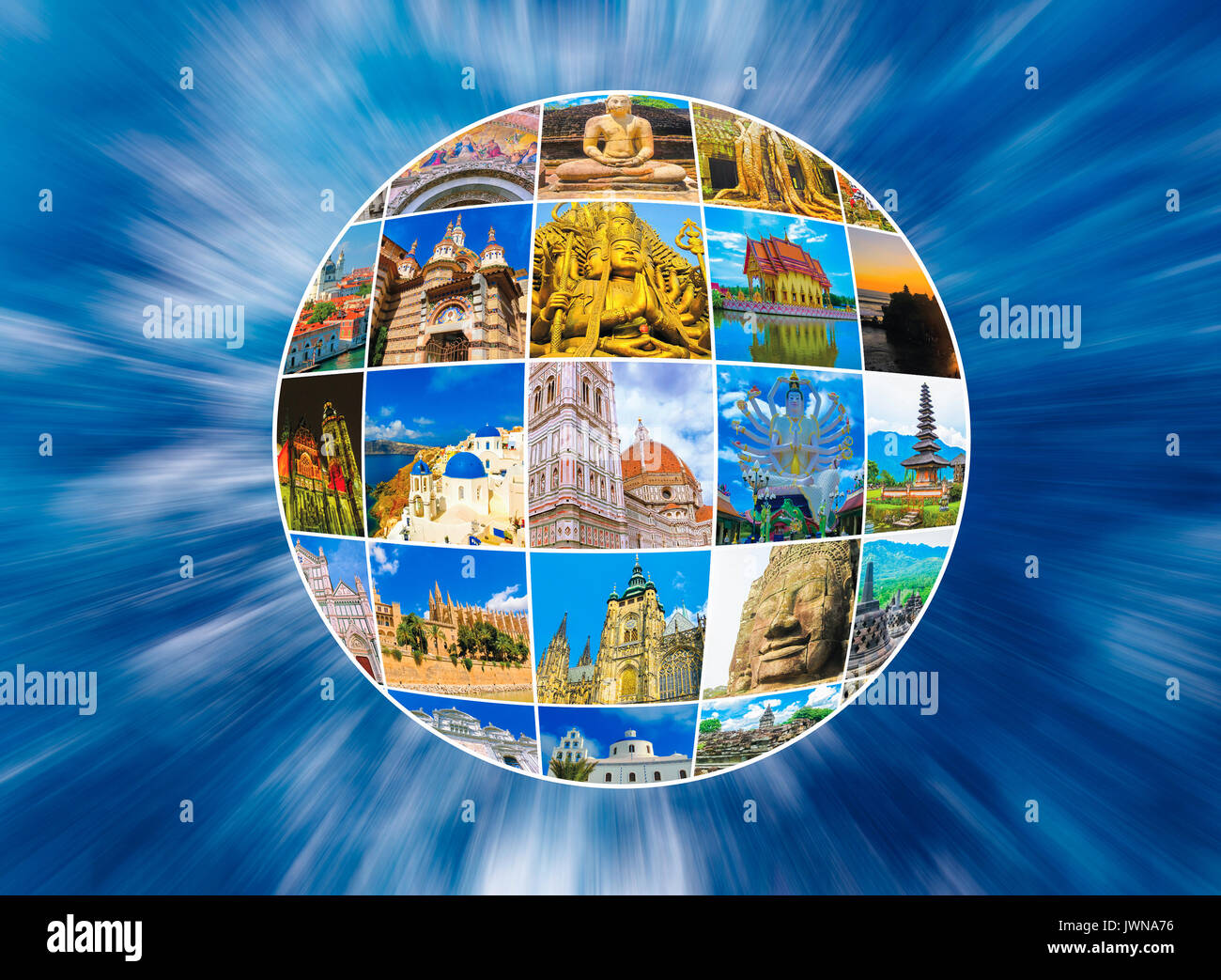 World Monuments Collage Stock Photo - Alamy