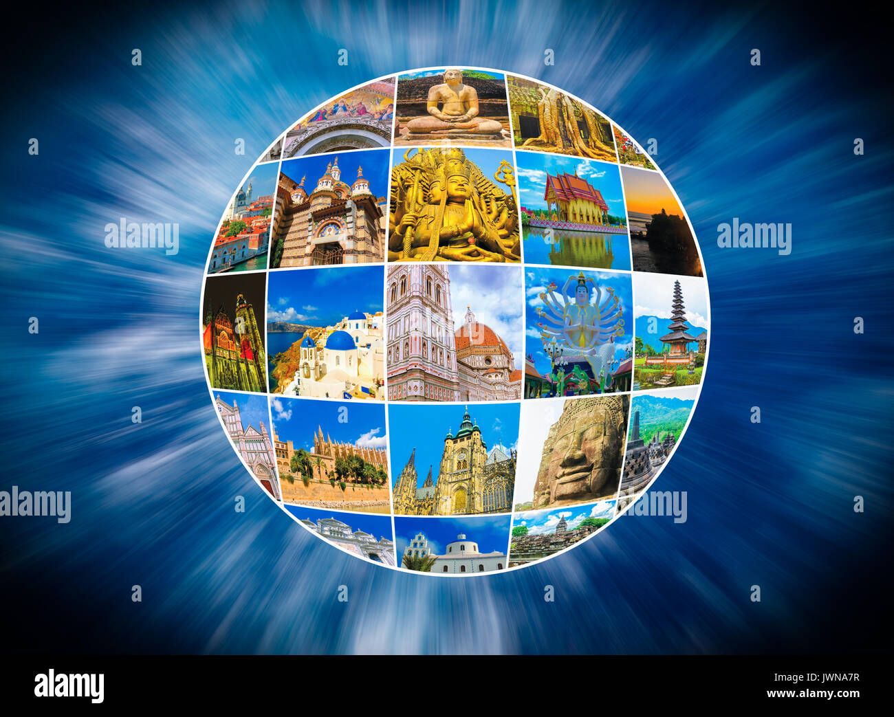World Monuments Collage Stock Photo - Alamy