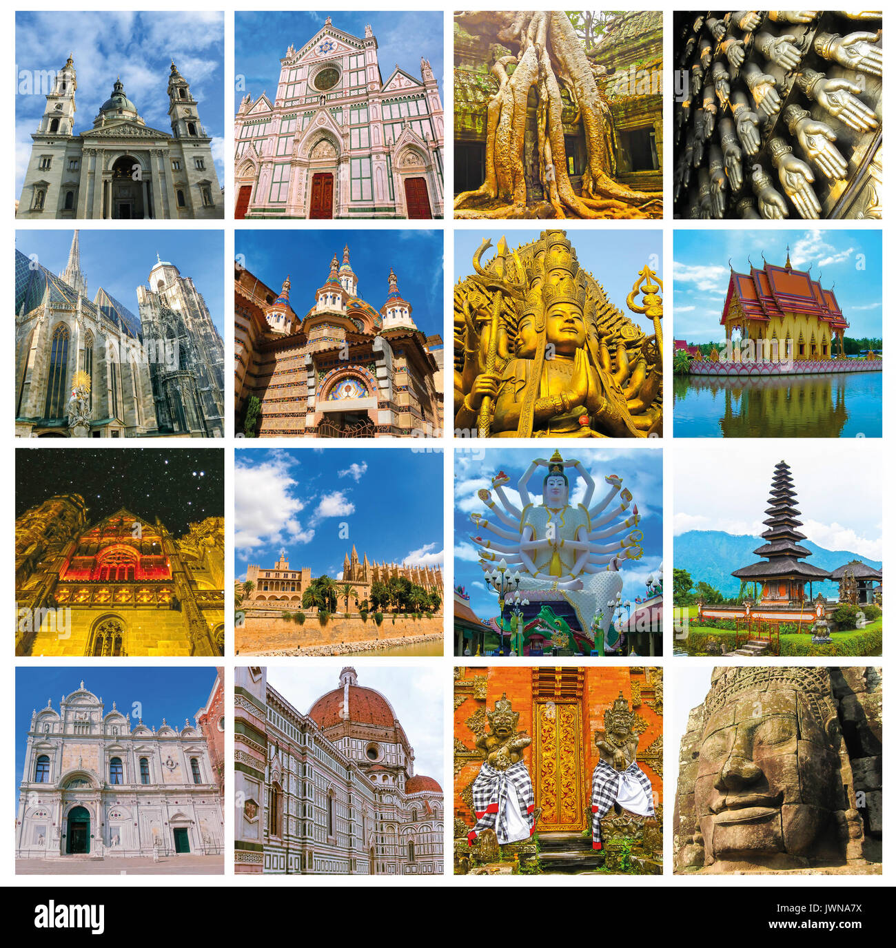 World Monuments Collage Stock Photo - Alamy