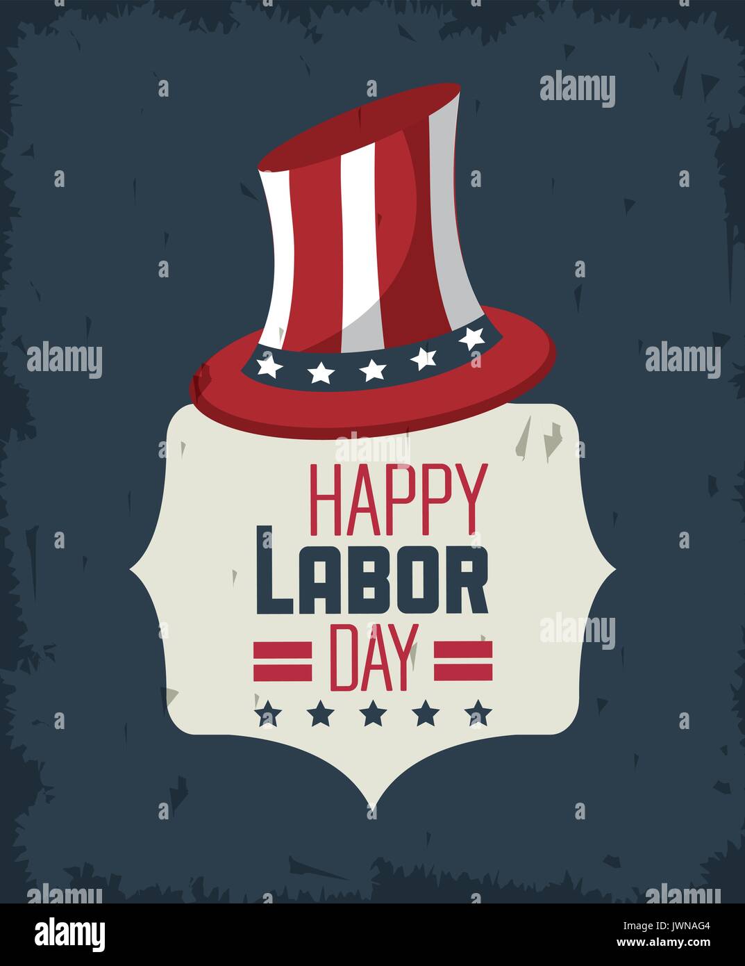 colorful poster of happy labor day with american flag in hat Stock ...