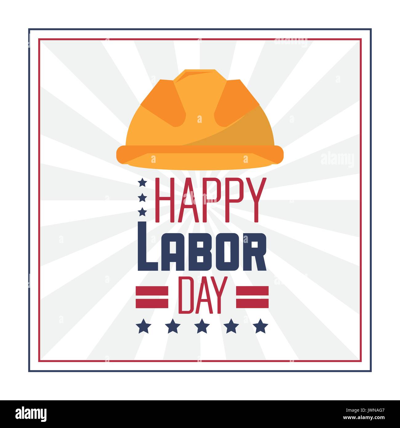 colorful poster of happy labor day in frame with protective helmet ...