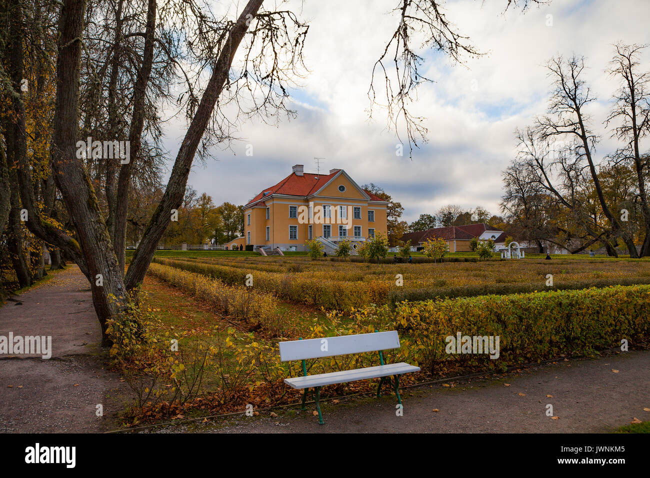 Palmse manor, Estonia. Fall time. Luxury villa, park and information ...