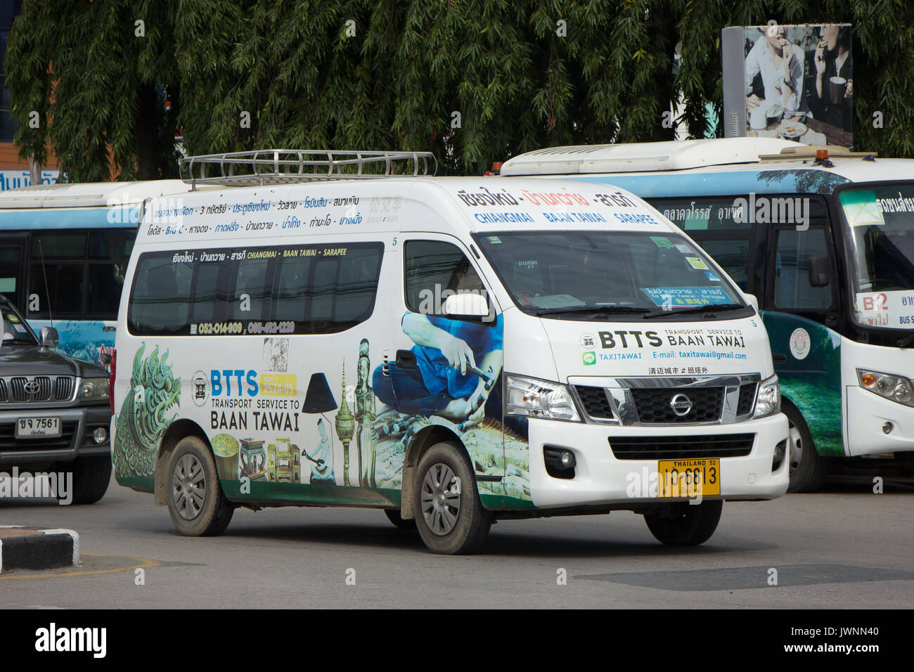 CHIANG MAI, THAILAND - AUGUST 12 2017: Van of Baan Tawai Transport ...