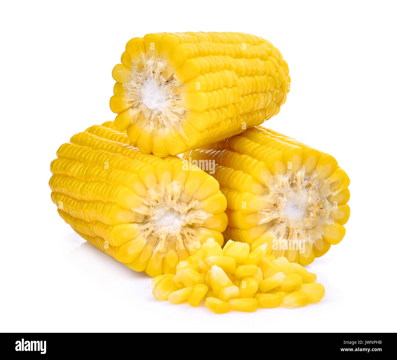 corn on the cob isolated on white background Stock Photo - Alamy