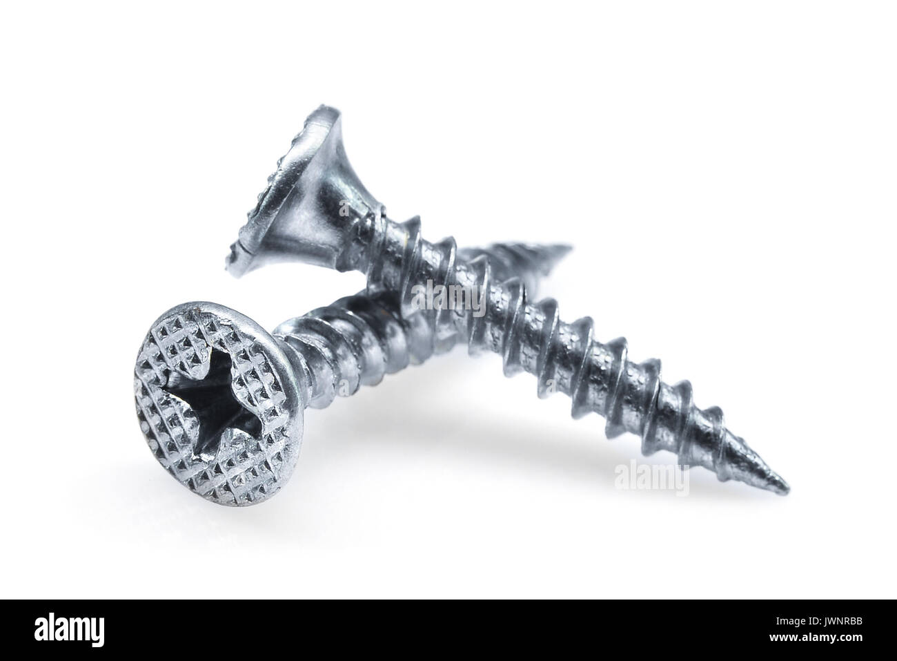 two screws isolated on white background Stock Photo - Alamy