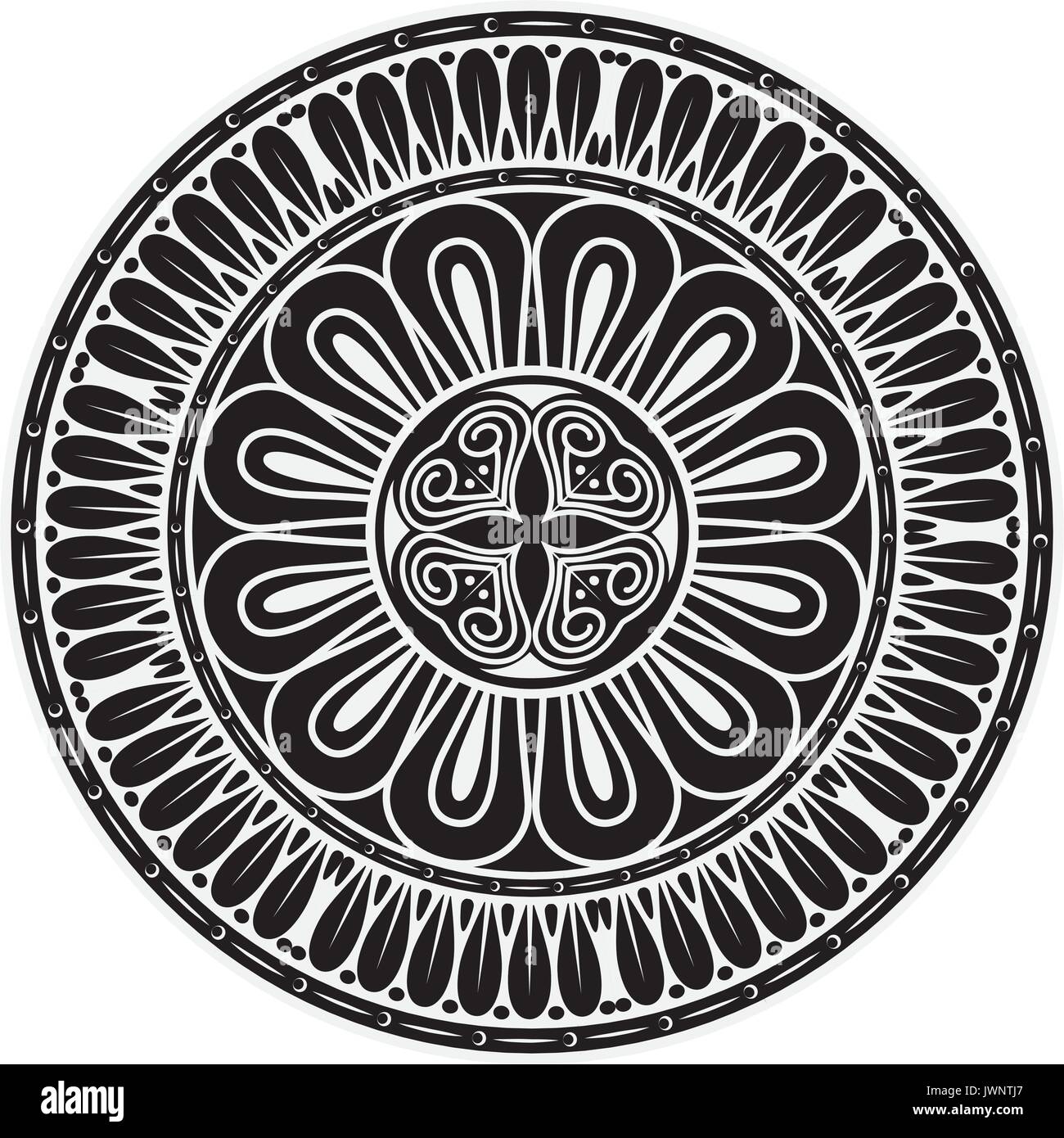 Mandala spiritual symbol over white background vector illustration ...