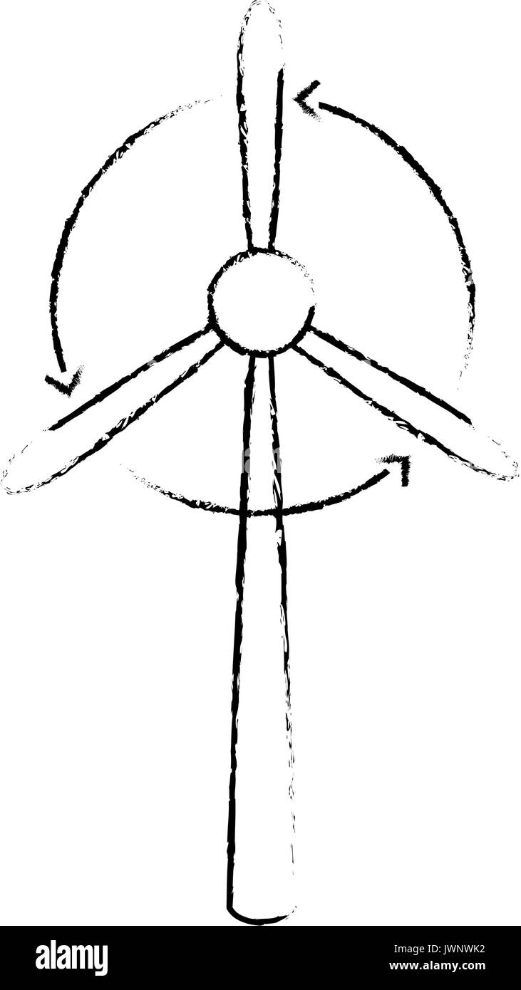 Wind turbine eolic energy over white background graphic design Stock ...