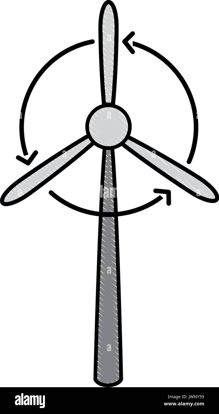 Wind turbine eolic energy over white background graphic design Stock ...