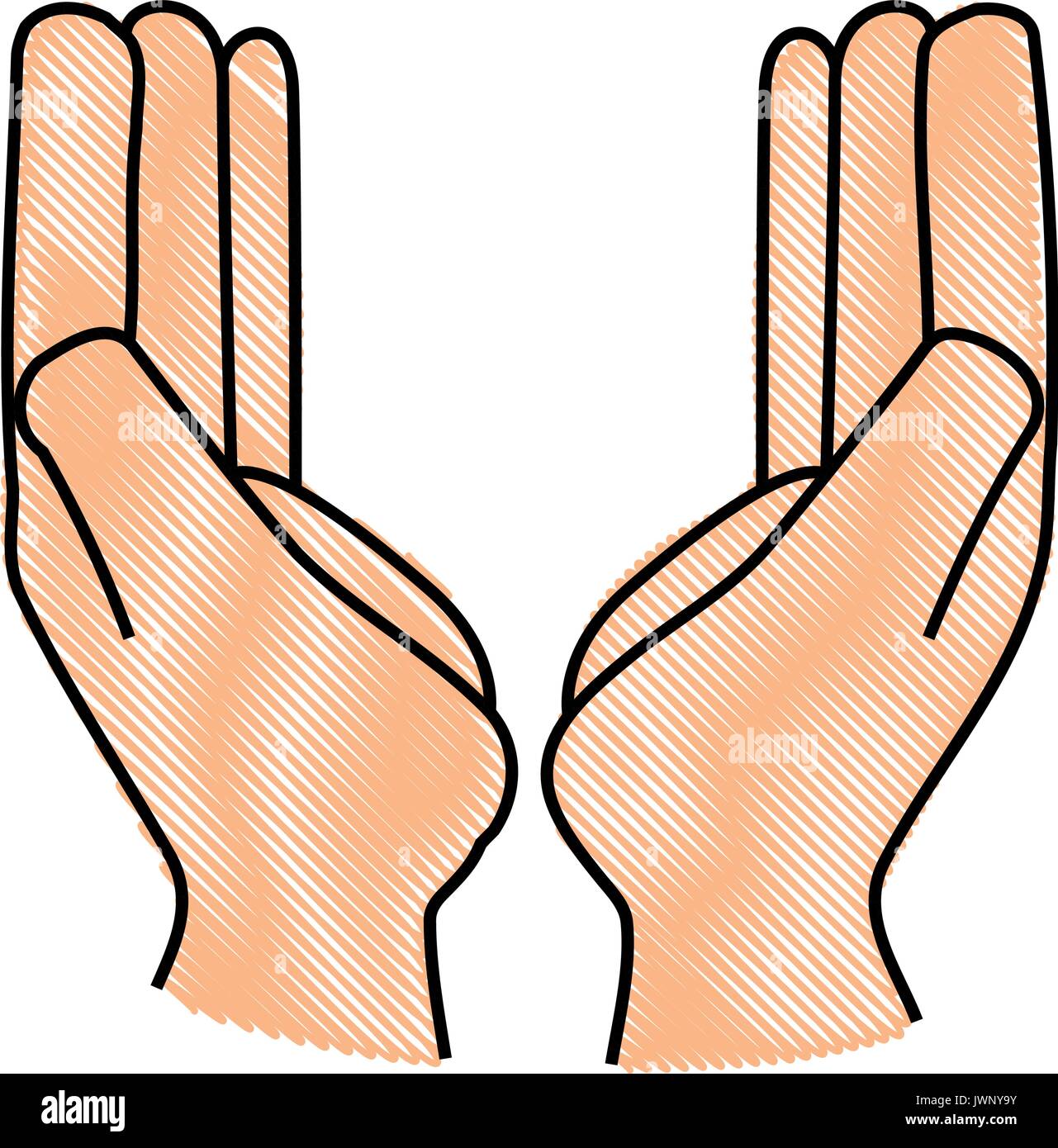 Human hands symbol over white background vector illustration Stock ...