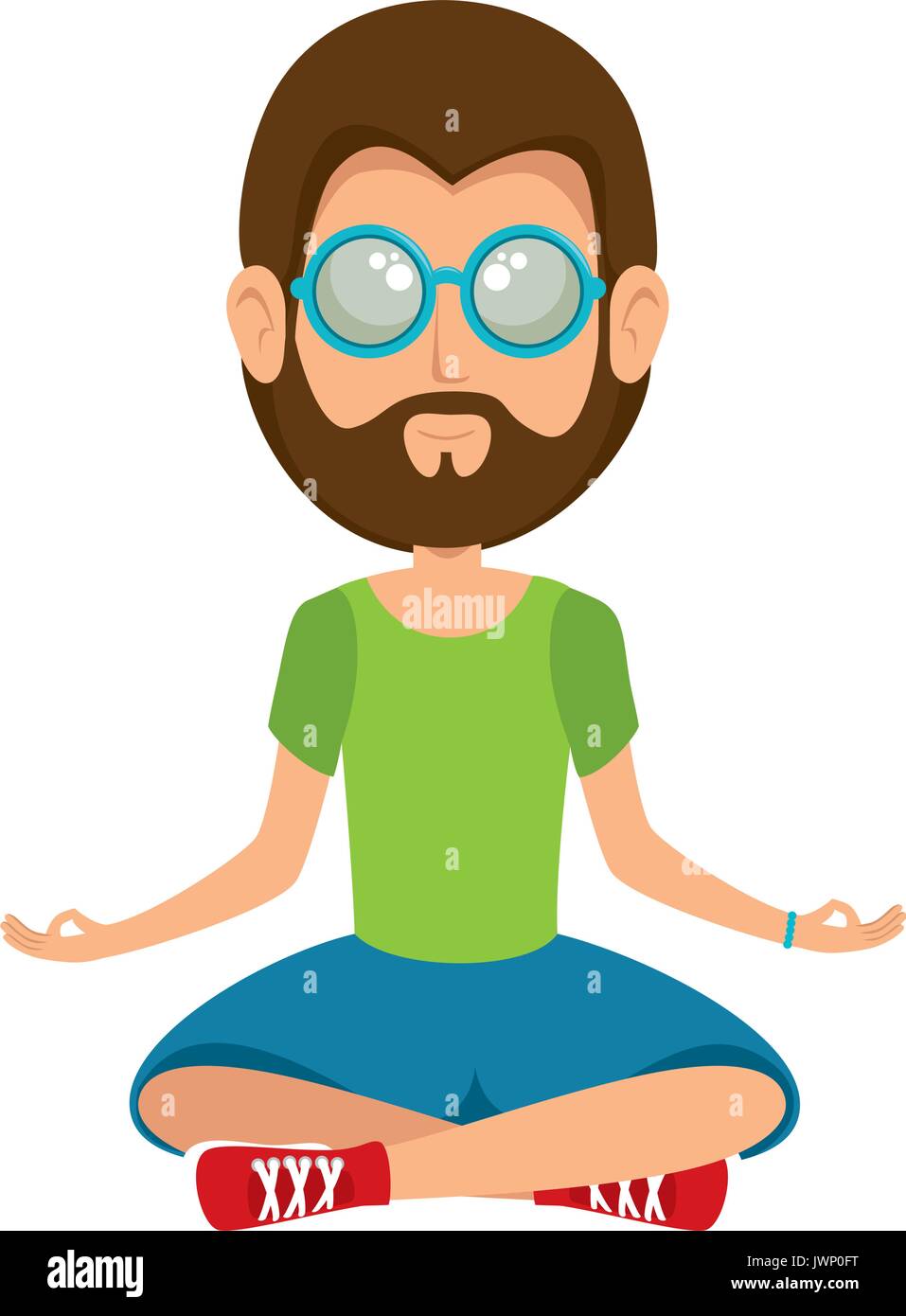 Hippie man cartoon icon vector illustration graphic design Stock Vector ...