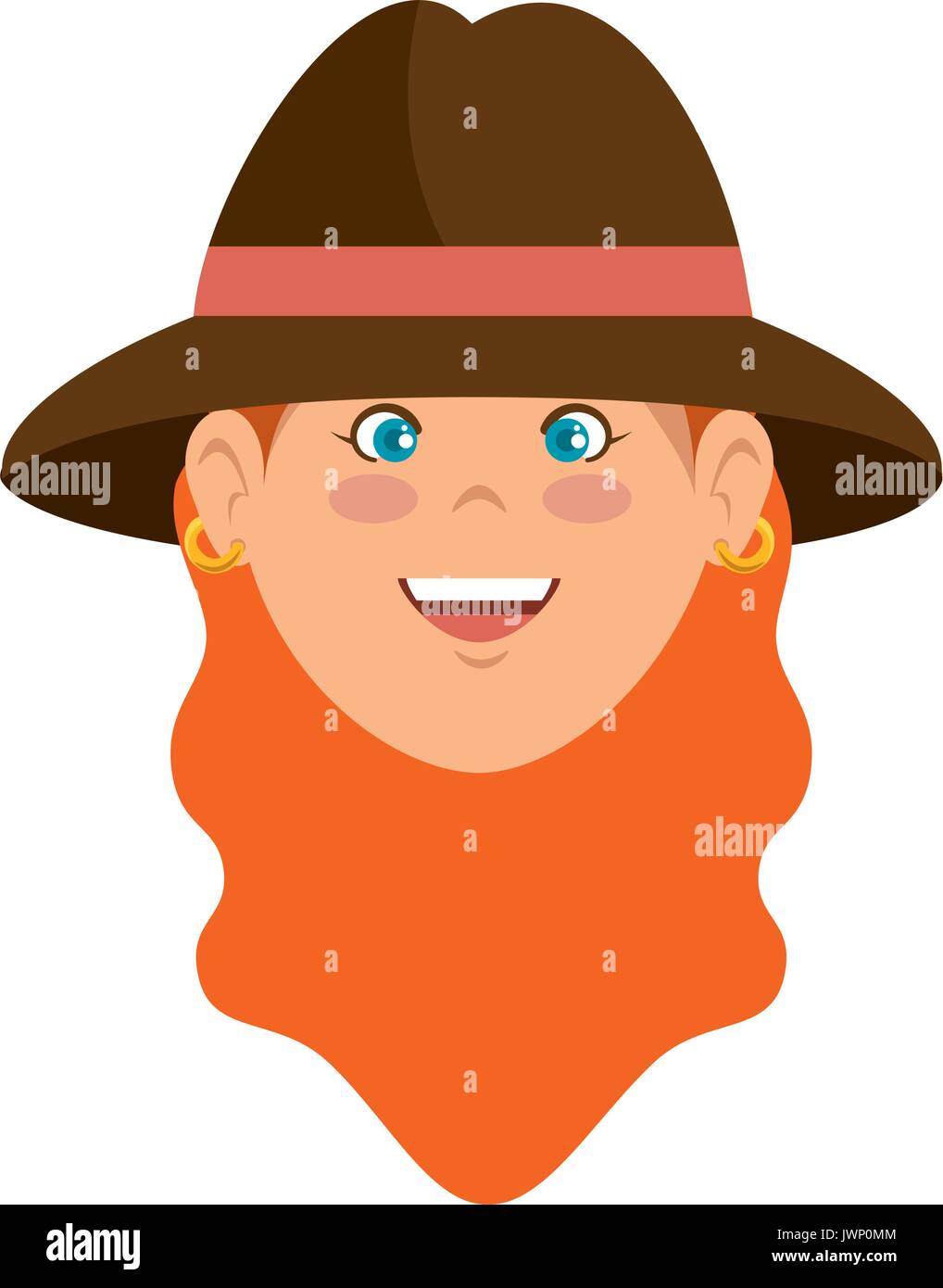 Hippie woman cartoon icon vector illustration graphic design Stock ...