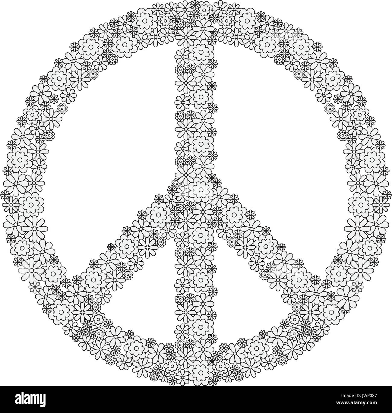 peace sign icon over white background vector illustration Stock Vector ...