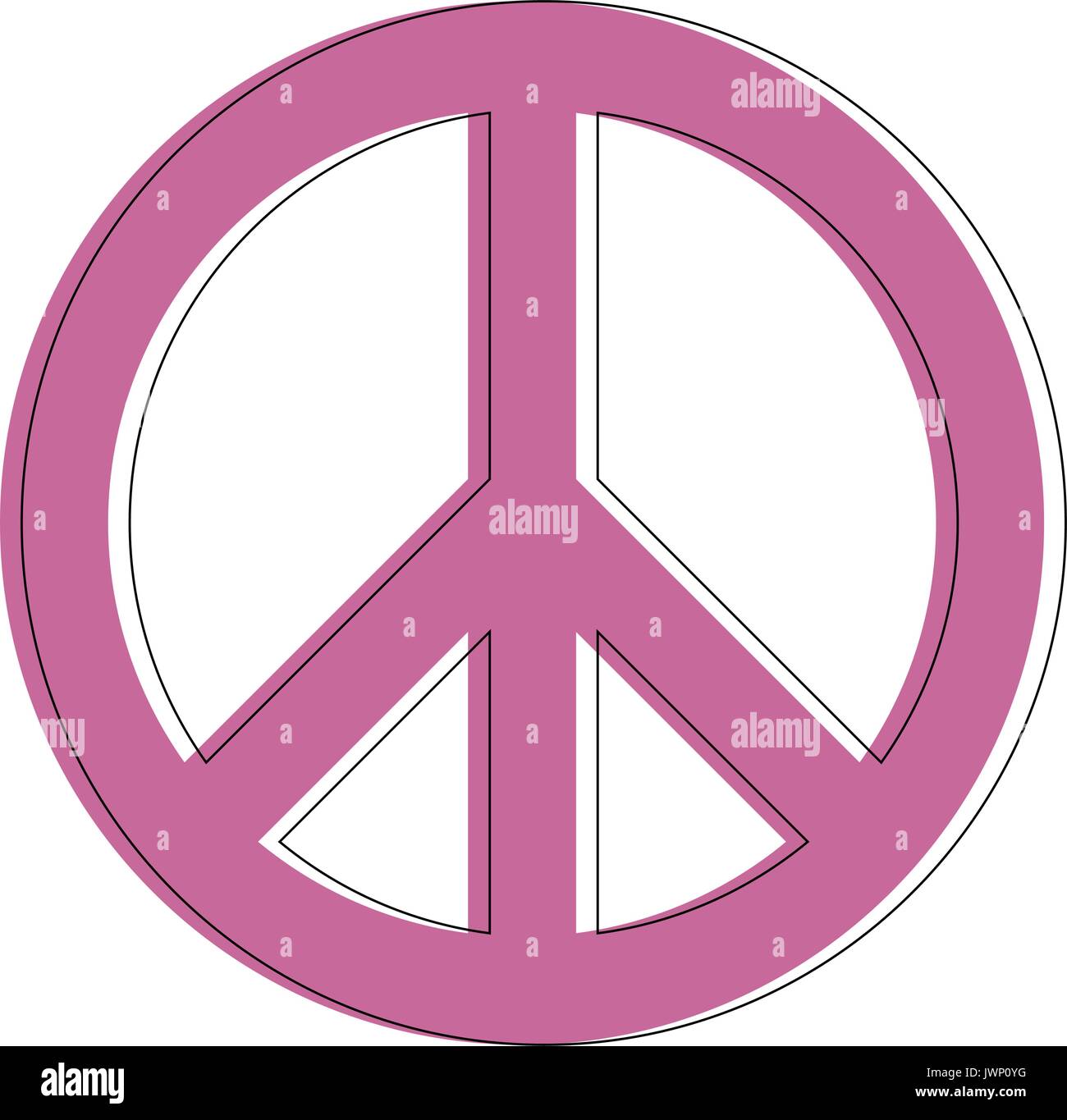 peace sign icon over white background colorful design vector ...