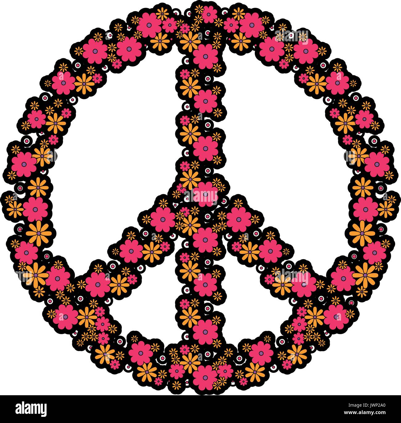 Hippie peace symbol icon vector illustration graphic design Stock ...
