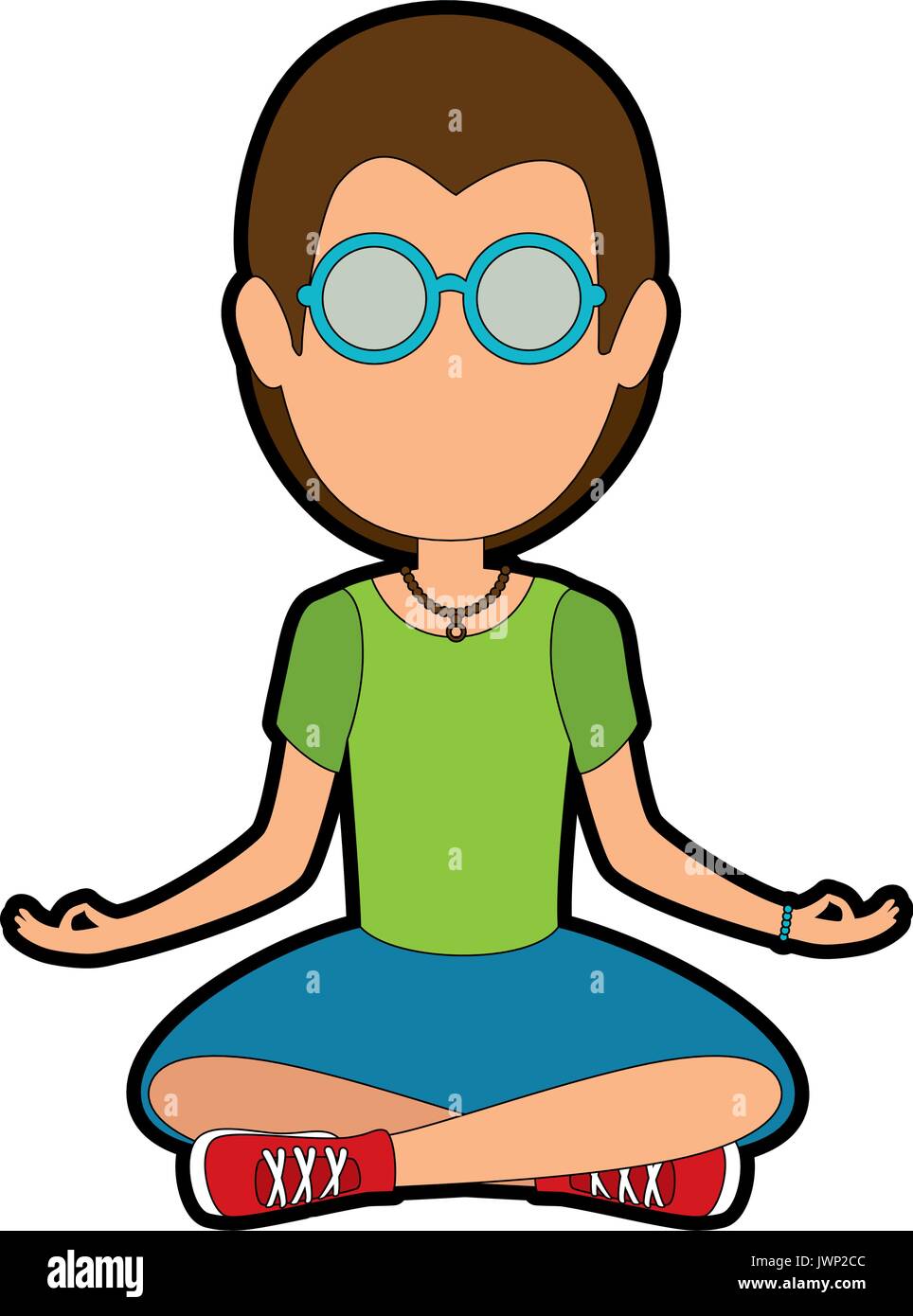 Hippie man cartoon icon vector illustration graphic design Stock Vector ...