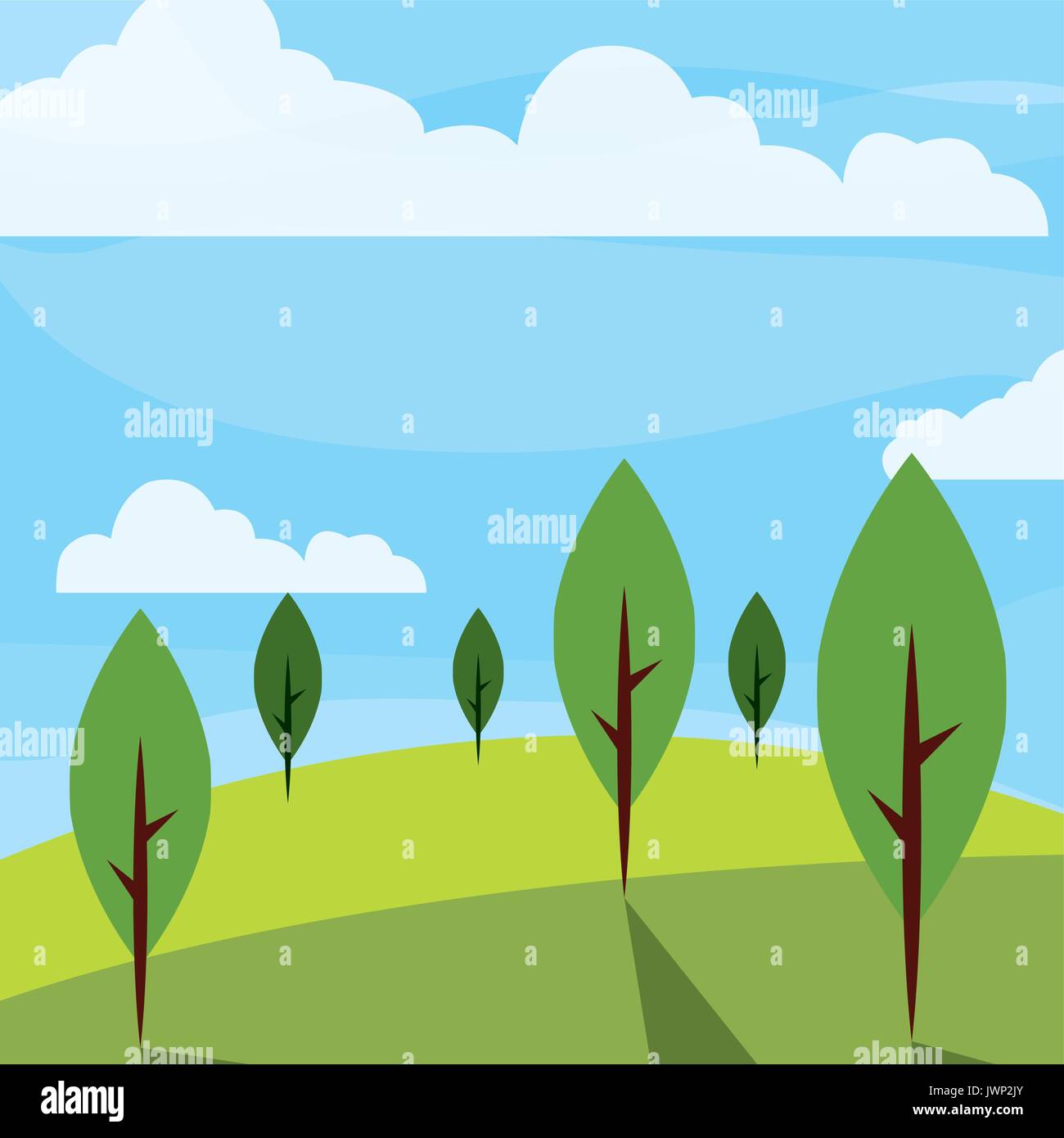 Beautiful peaceful landscape vibrant Stock Vector Images - Alamy