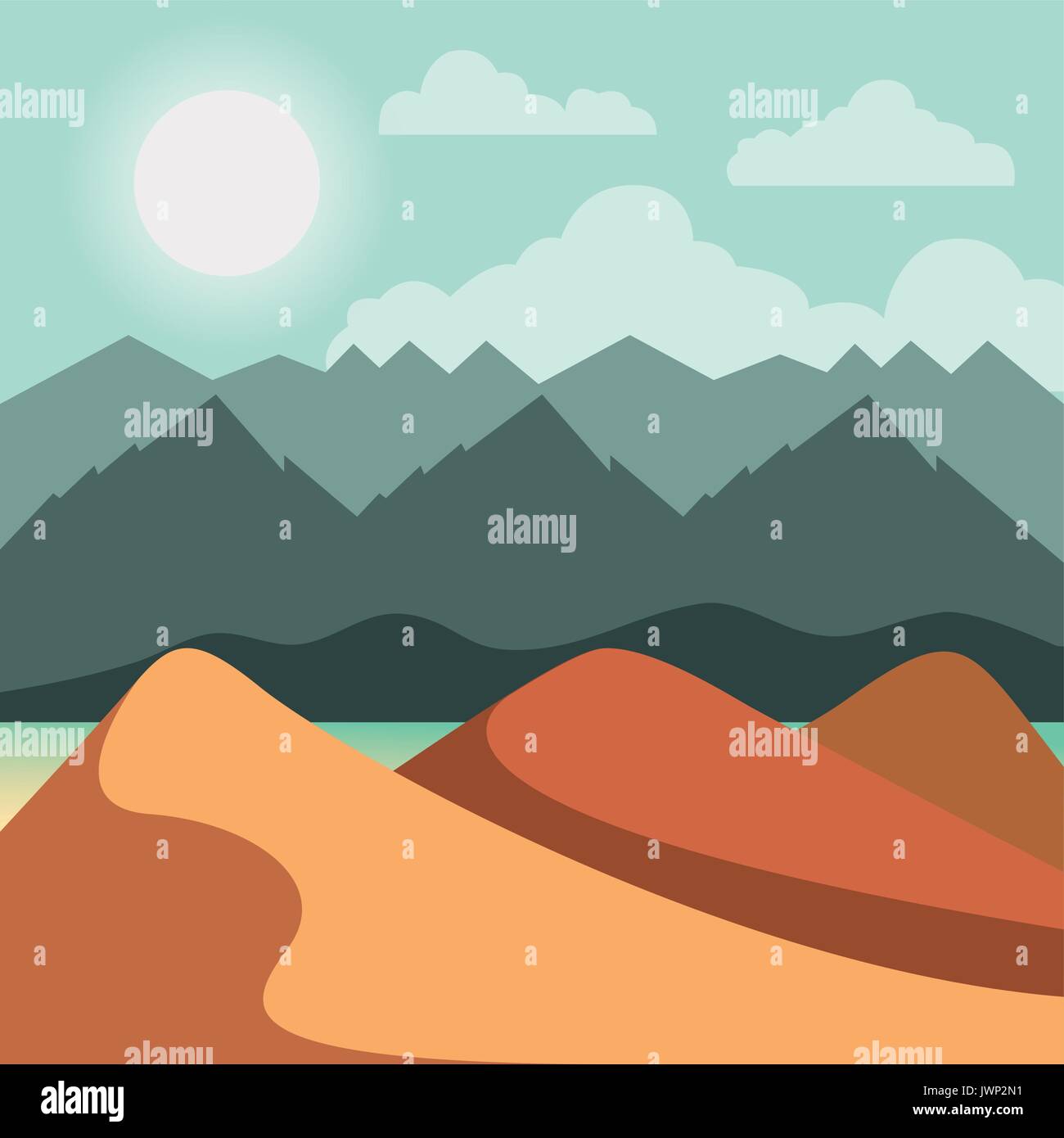 Beautiful vacation relaxing view scene Stock Vector Images - Alamy