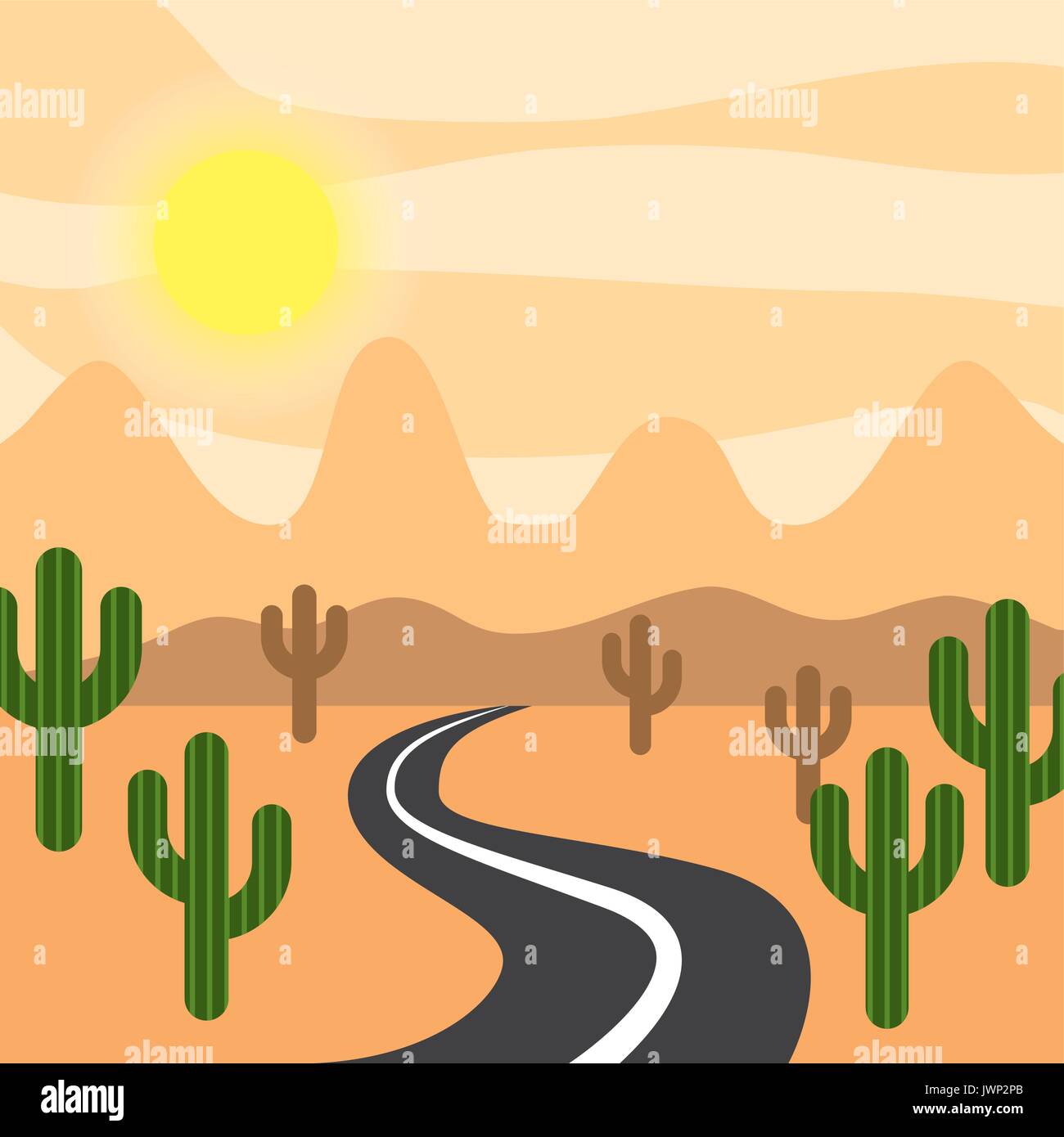 Warm landscape scenic scenery view Stock Vector Images - Alamy