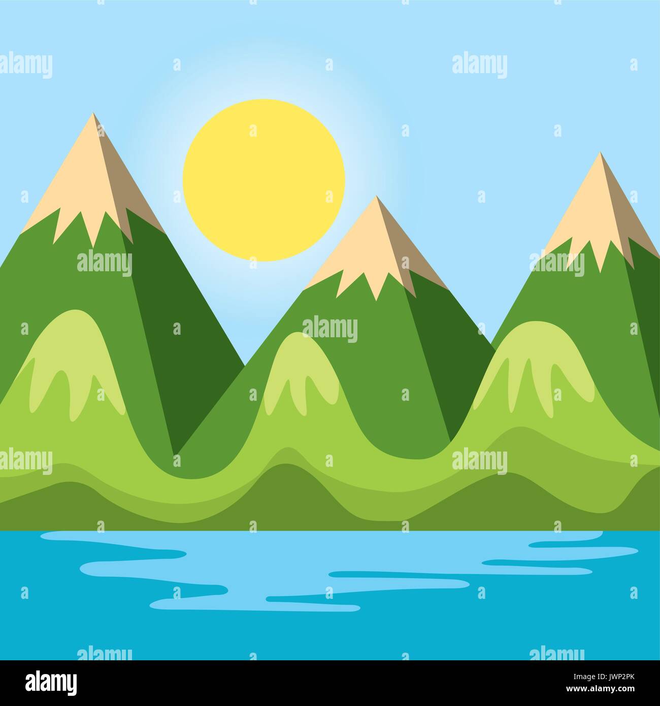 Warm landscape scenic scenery view Stock Vector Images - Alamy