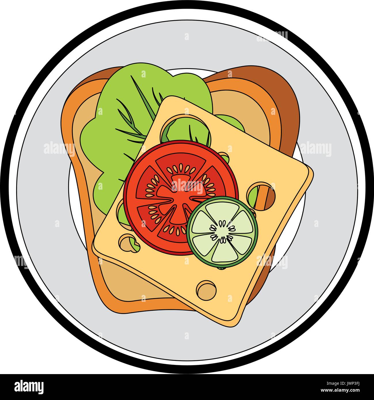 plate with breakfast food icon over white background vector ...