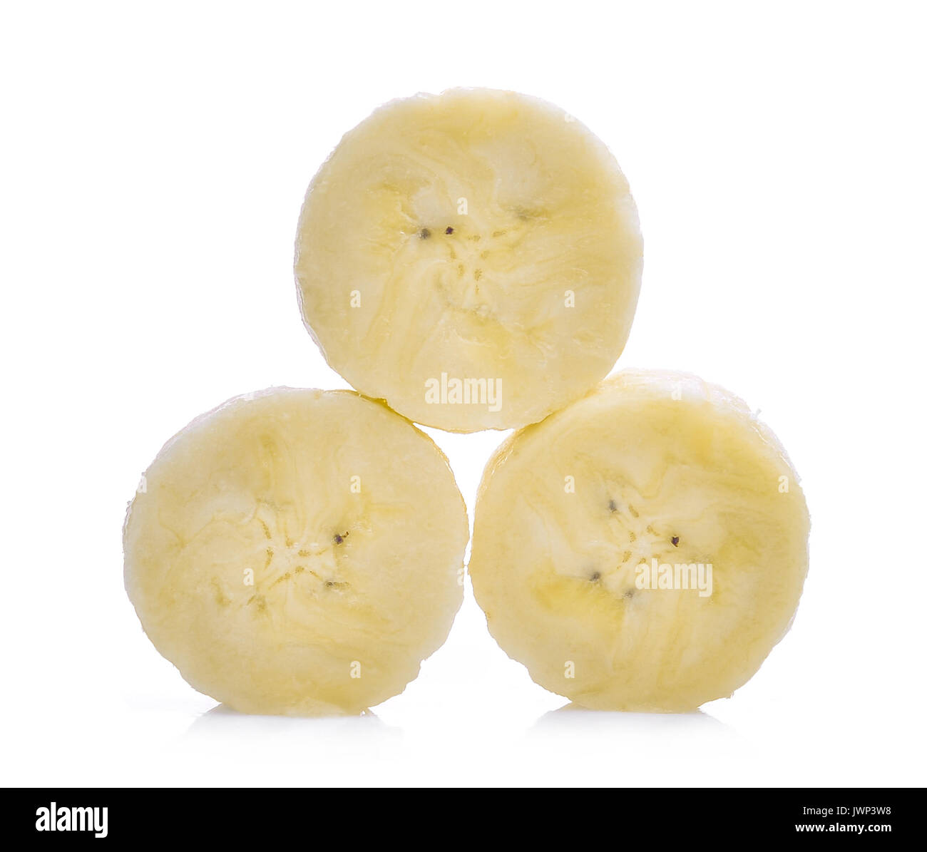 stack of slice bananas isolated on white background Stock Photo - Alamy