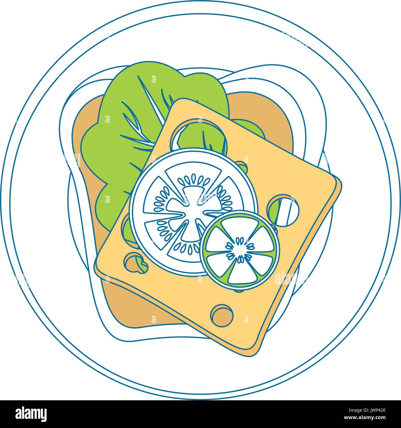 plate with breakfast food icon over white background vector ...