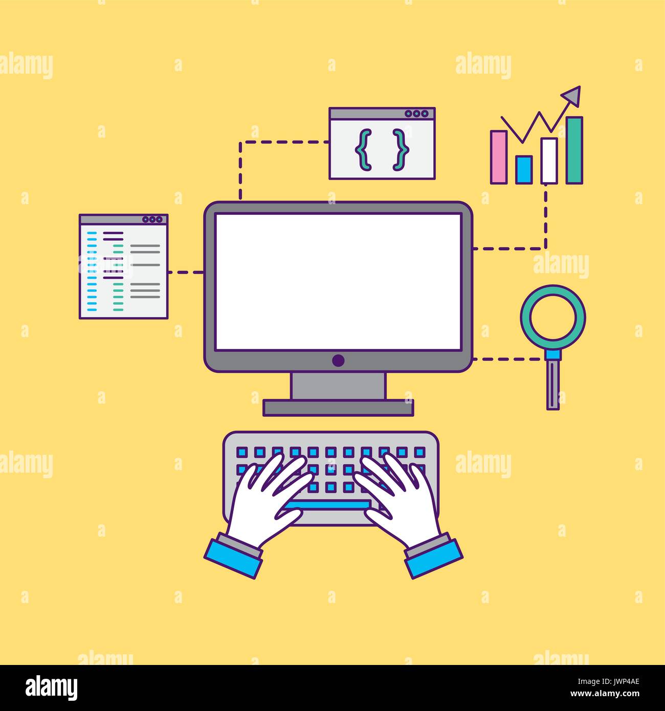 Develop computer codes Stock Vector Image & Art - Alamy