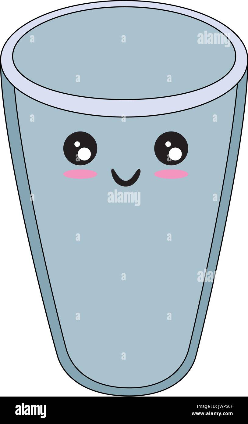 kawaii glass icon over white background vector illustration Stock ...