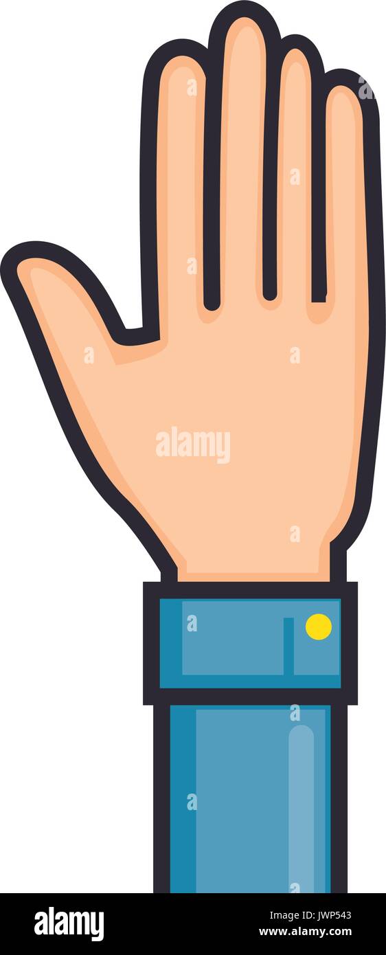 human hand icon over white background colorful design vector ...