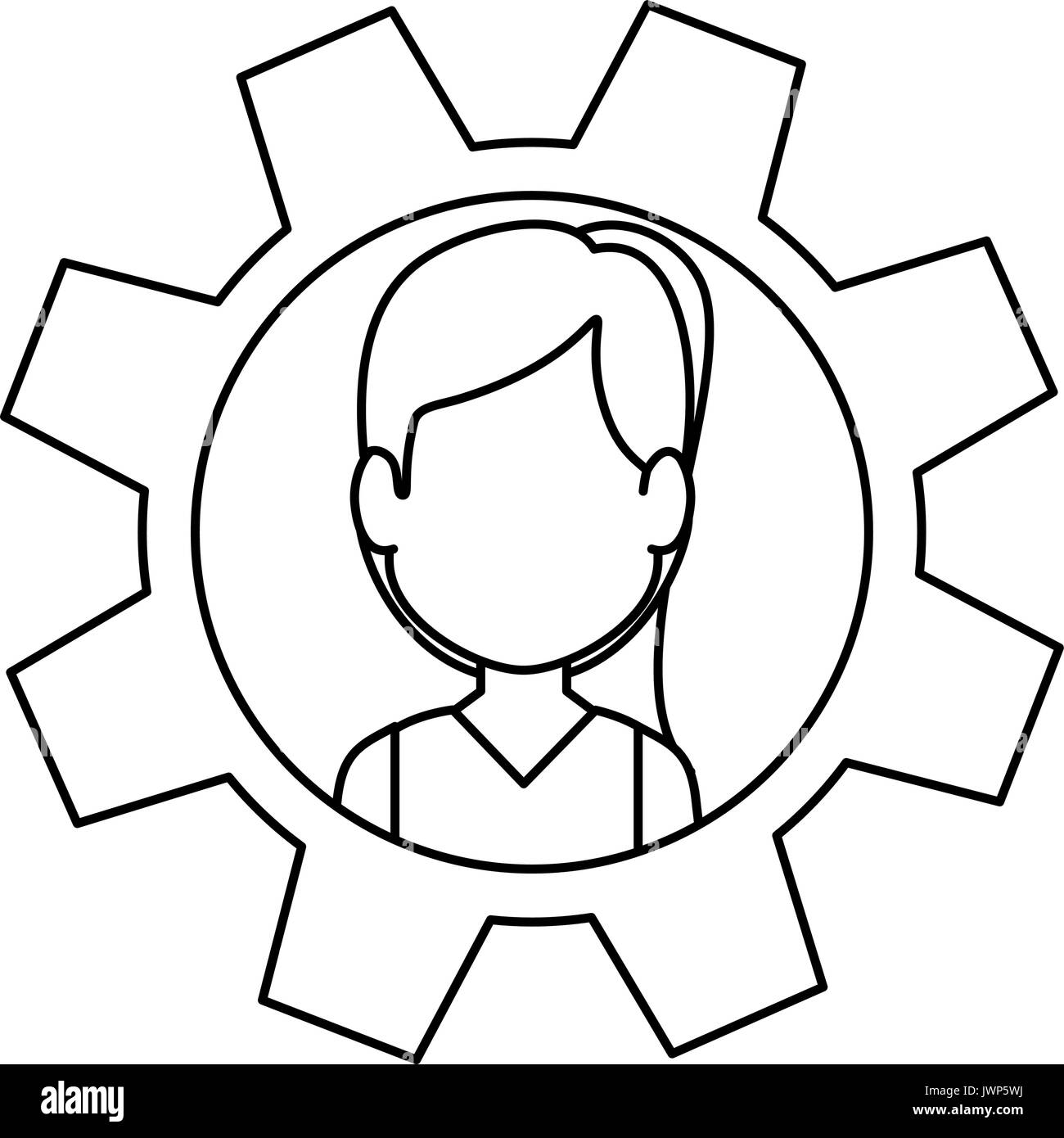 Black human gear inside icon Cut Out Stock Images & Pictures - Alamy