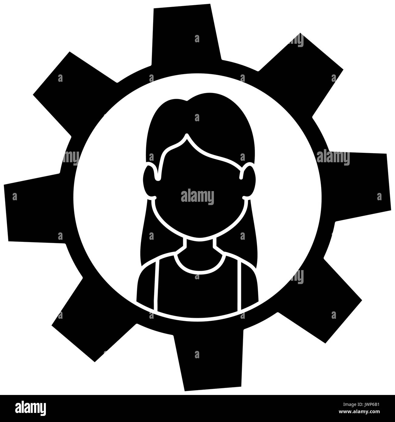 Person inside gear icon vector illustration graphic design Stock Vector ...