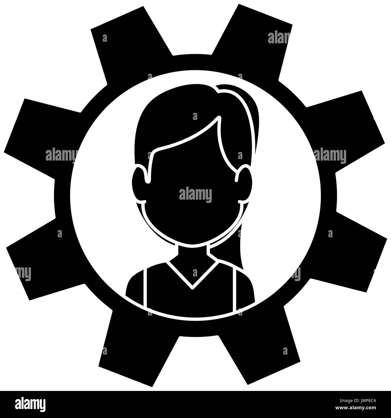 White human gear inside icon hi-res stock photography and images - Alamy