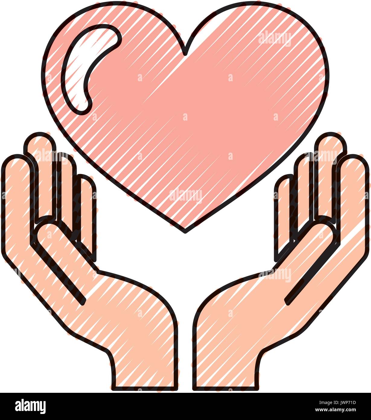 hand human with heart love Stock Vector Image & Art - Alamy