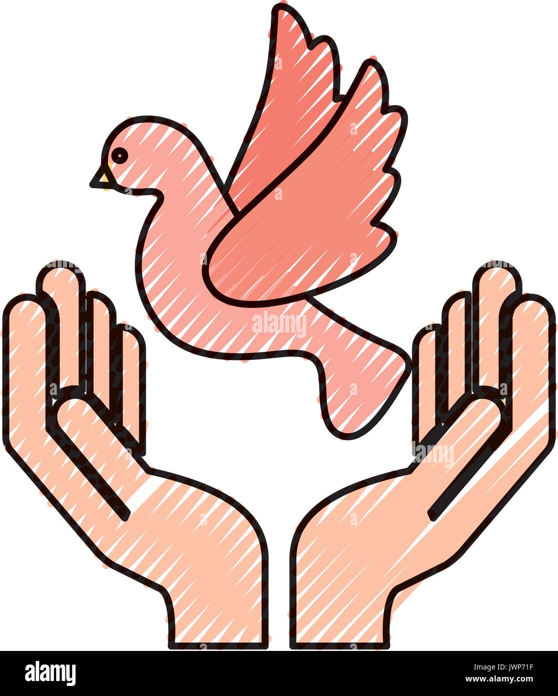 hands human with dove Stock Vector Image & Art - Alamy