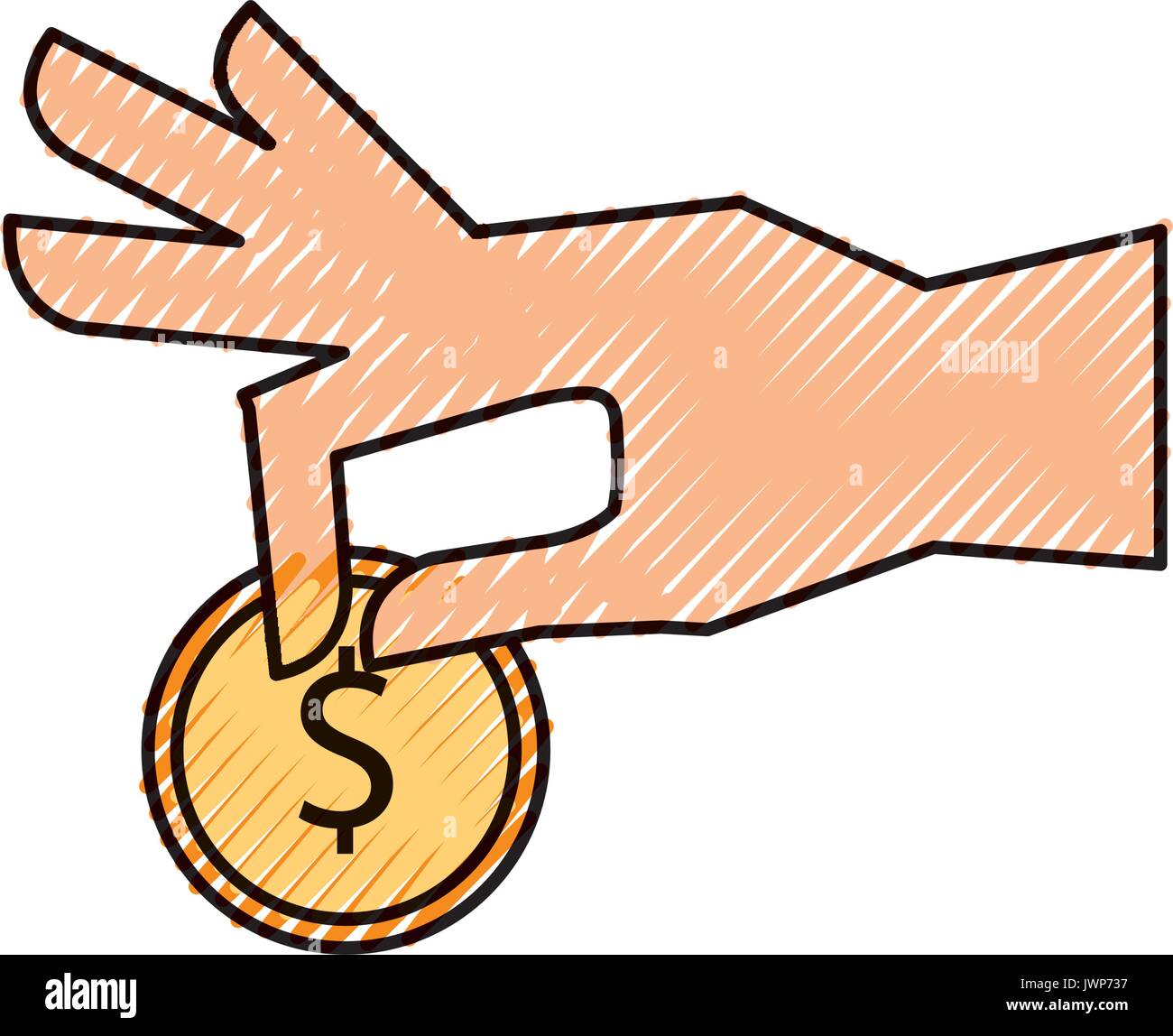 hand human with coin money Stock Vector Image & Art - Alamy