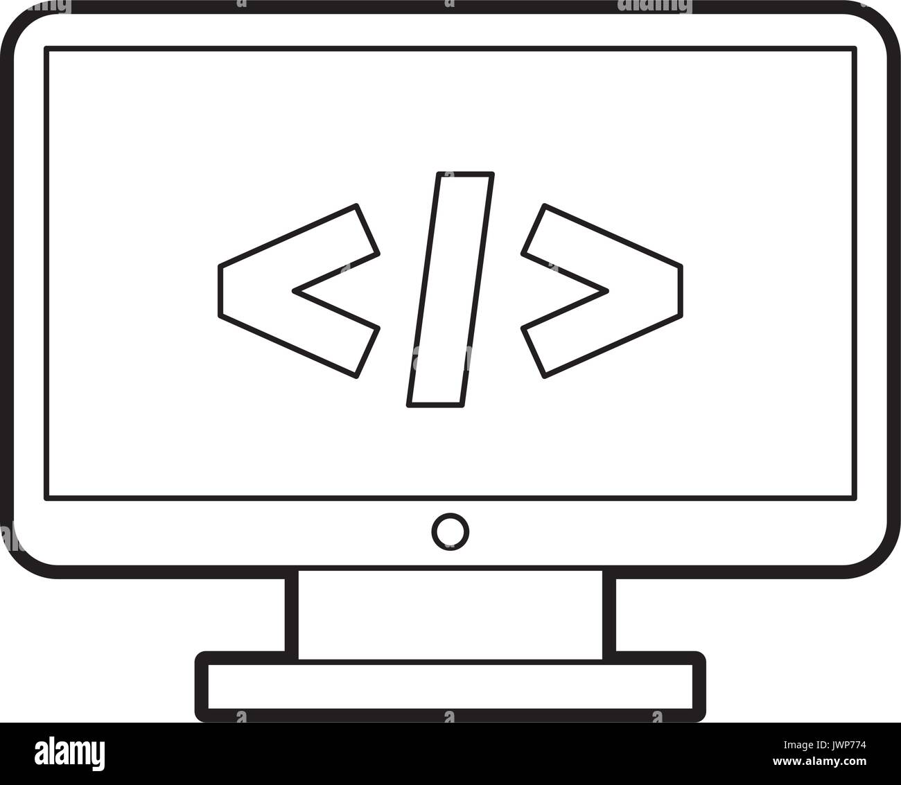 computer desktop with progamming language Stock Vector Image & Art - Alamy